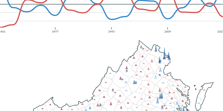 Gubernatorial Results 1961-2025: Timeline and Map